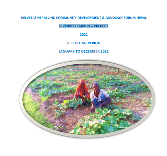 HELVETAS/CDAFN-Riverbed Farming Project-2021 - CDAFNCDAFN